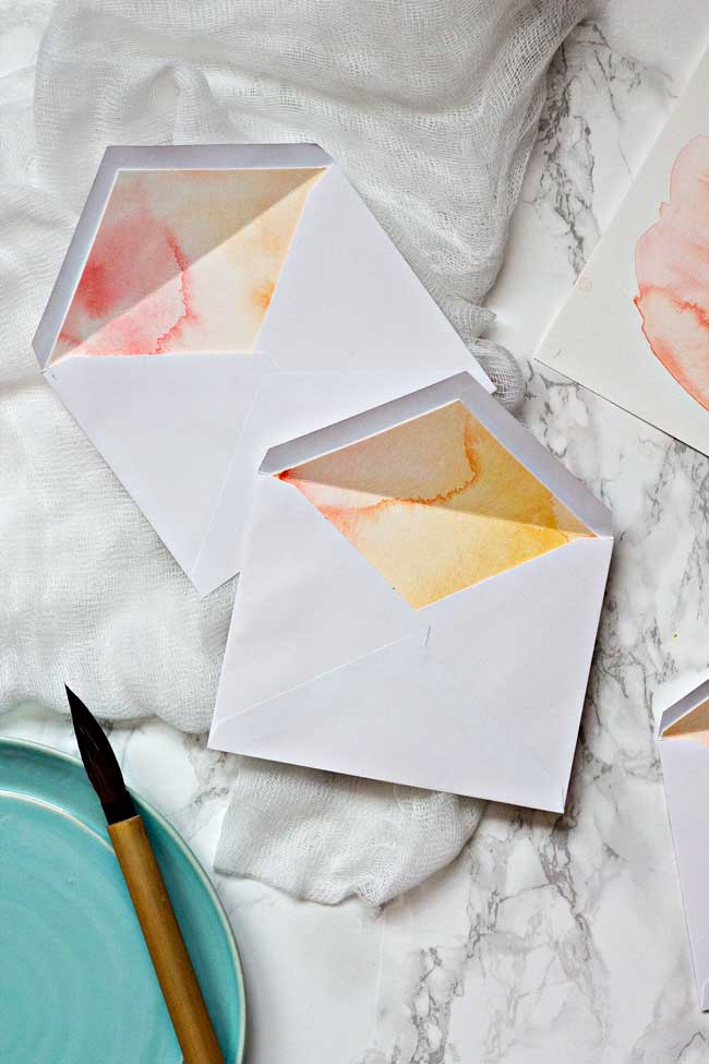 DIY WATERCOLOR ENVELOPE LINERS | Pipkin Paper Company DIY WATERCOLOR ENVELOPE LINERS | Pipkin Paper Company