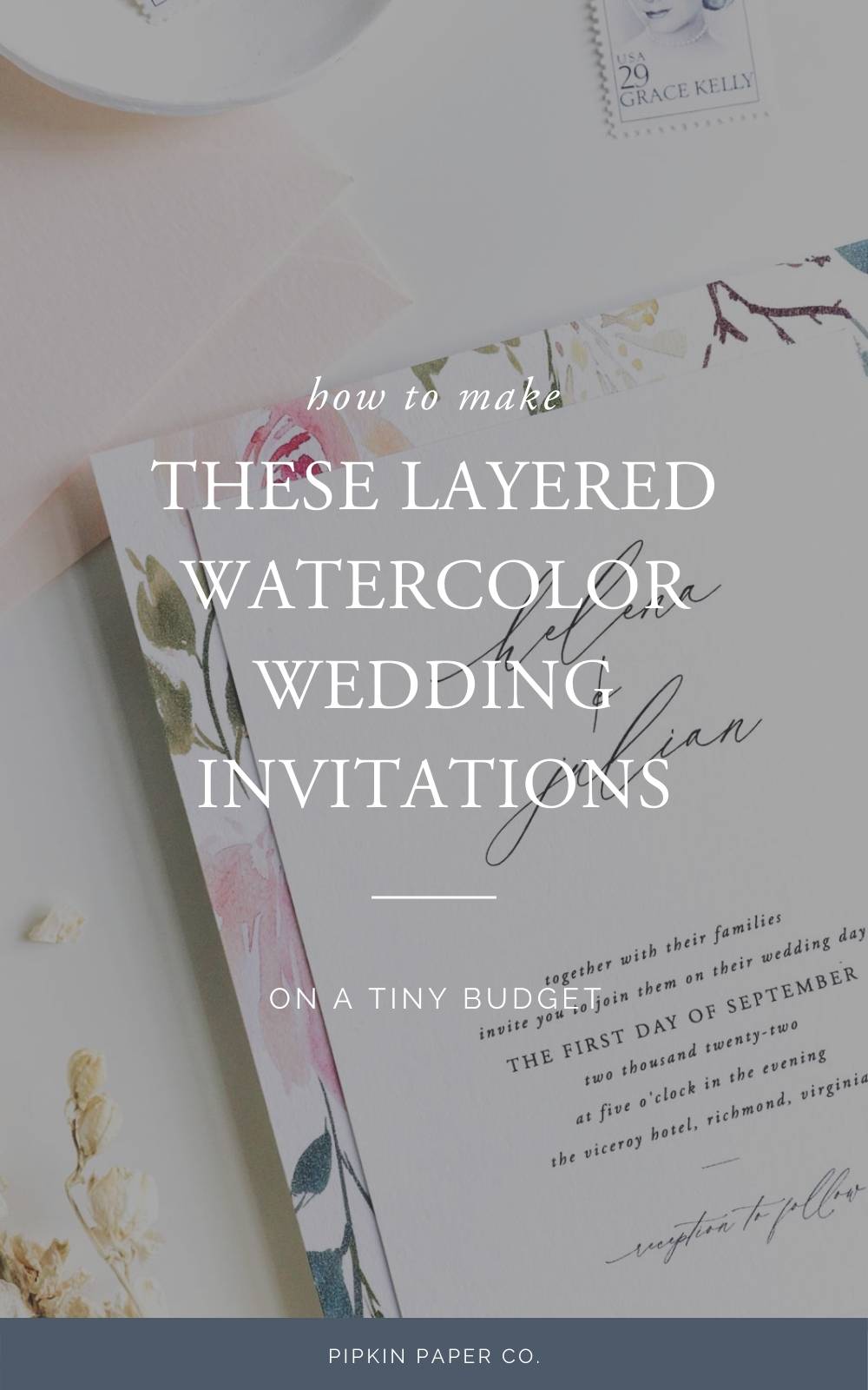 Super Simple Watercolor Wedding Invitations | Pipkin Paper Company