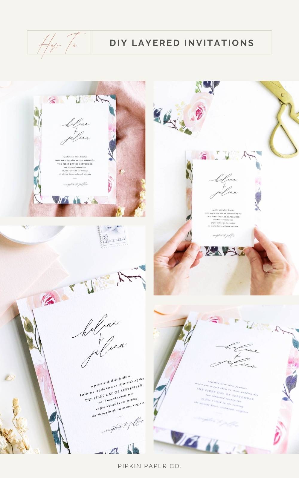Super Simple Watercolor Wedding Invitations | Pipkin Paper Company